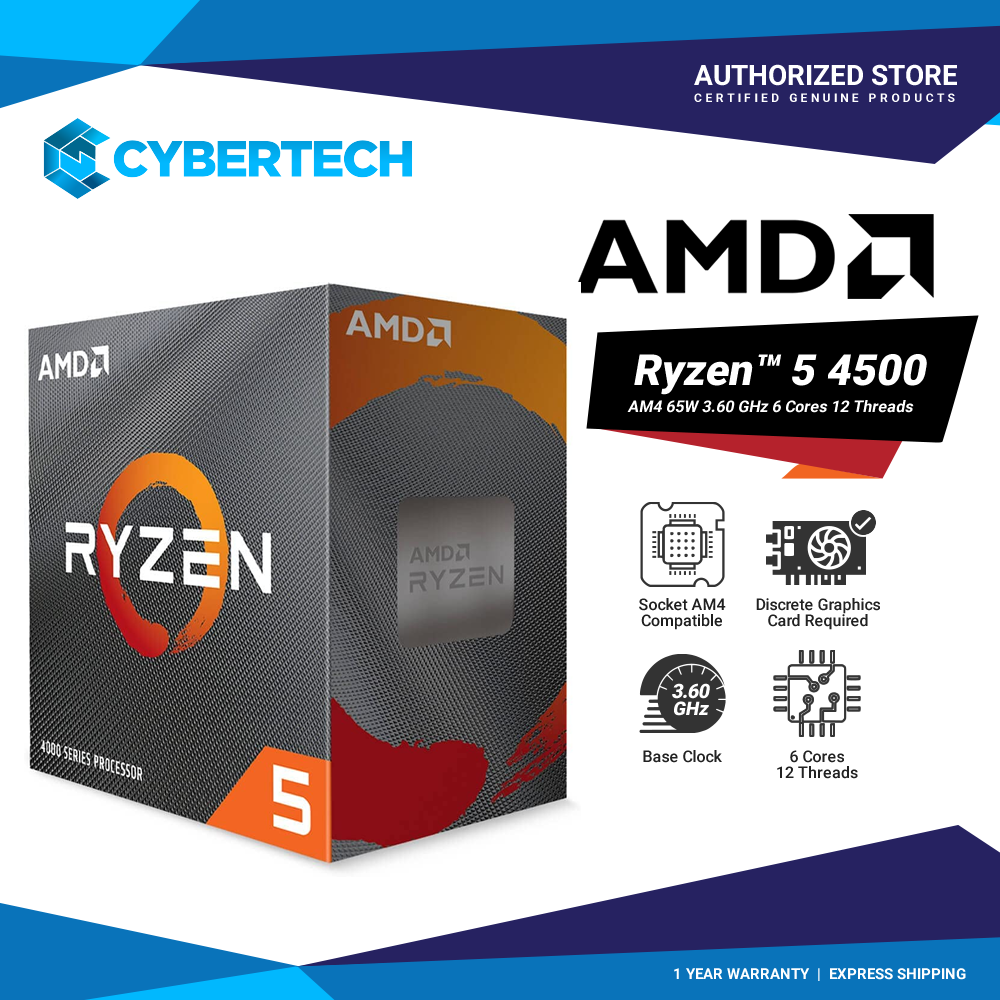 AMD RYZEN 5 4500 Series 6-Core Socket AM4 65W Desktop Processor | Lazada PH