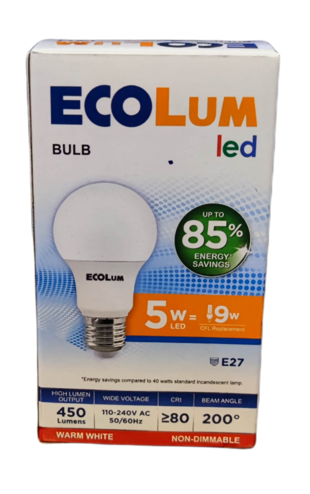5W LED Bulb 220V E27 Warm White ( Ecolum) | Lazada PH