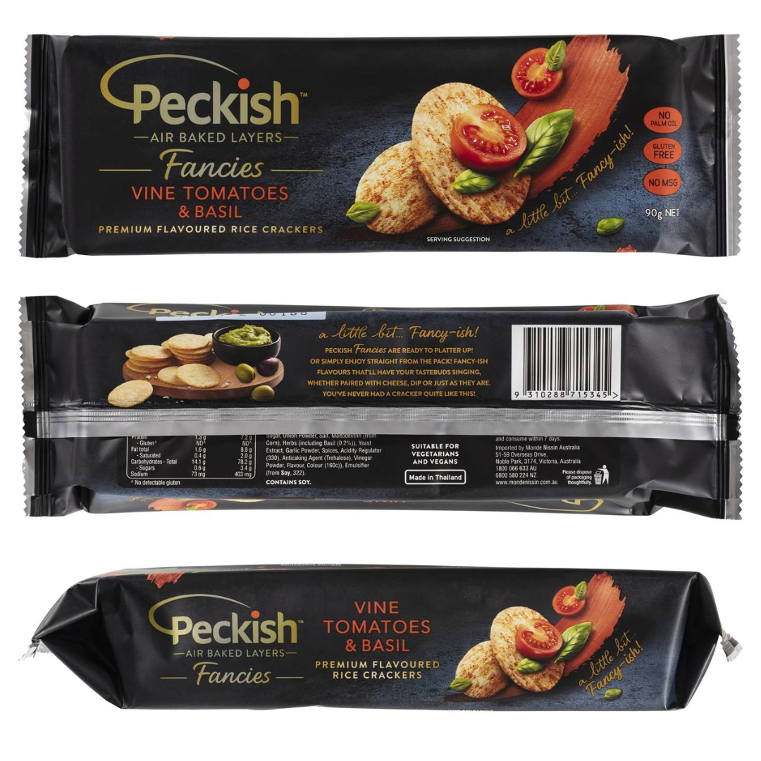 PECKISH FANCIES AIR BAKED PREMIUM FLAVOURED LAYERS RICE CRACKERS [FR ...
