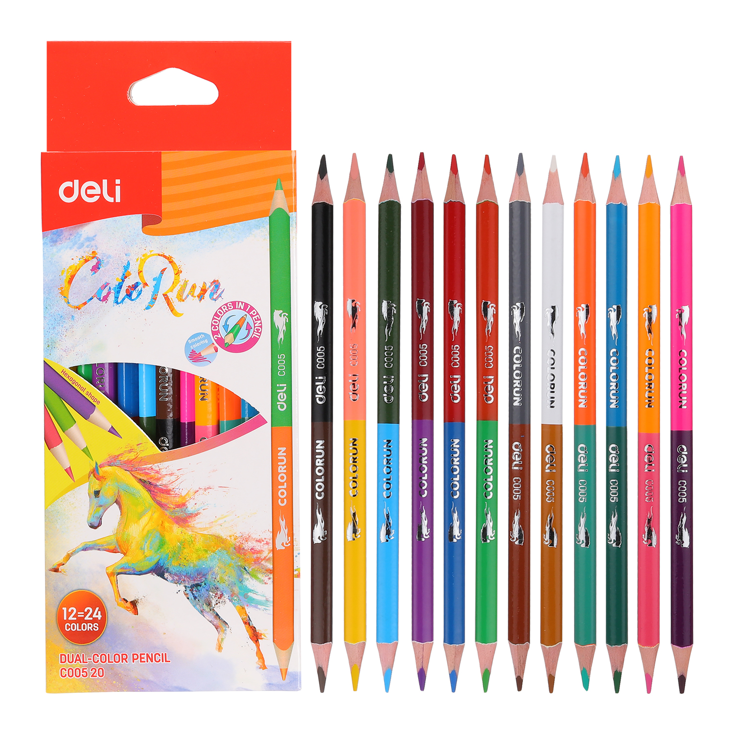 Deli EC00520 Dual Tip Color Pencil 24 Colors 1SET 7533C00520 | Lazada PH