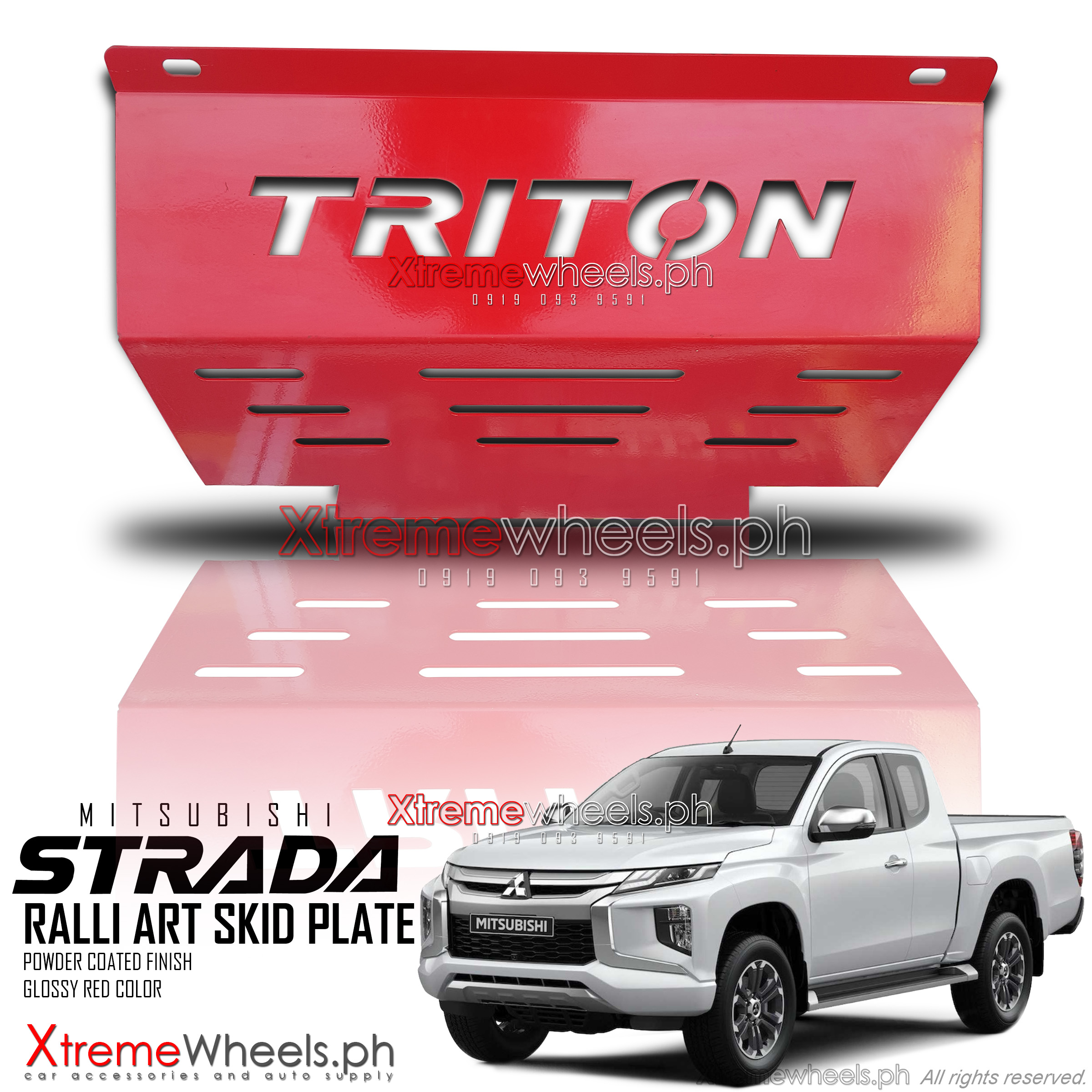 Mitsubishi Strada 2019-2023 Triton Logo Hard Steel Engine Under Cover ...