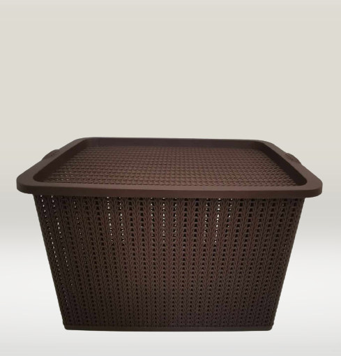 NIKKO MUTIPURPOSE PLASTIC RATTAN DESIGN STORAGE BOX ORGANIZER WITH ...