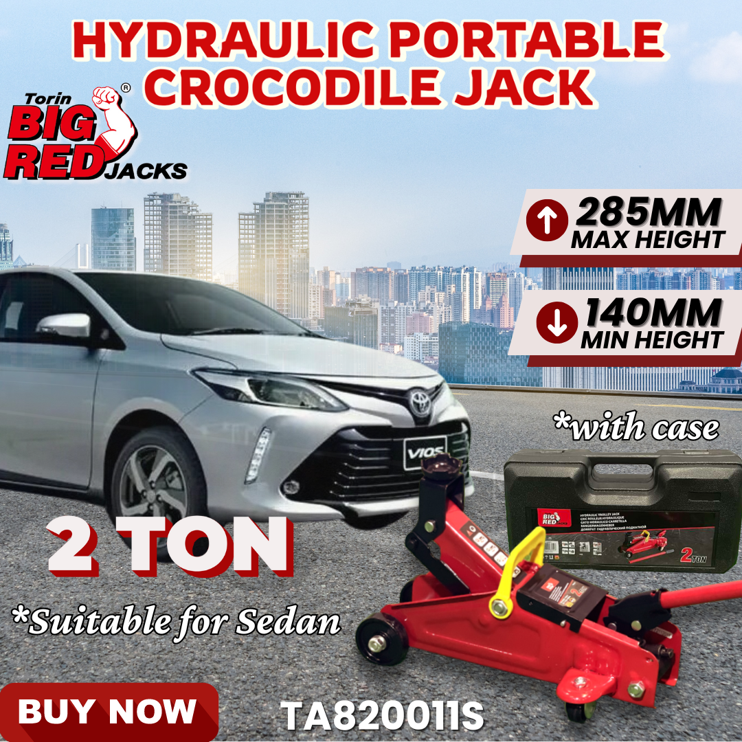 Big Red Hydraulic Crocodile Floor Jack (Portable) | Lazada PH