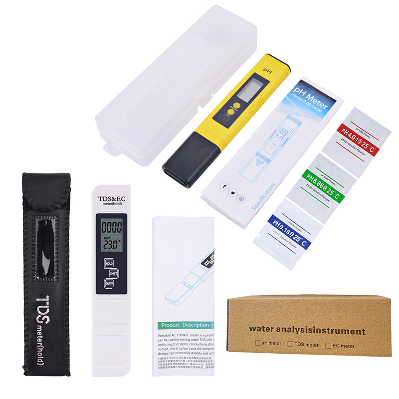 Portable PH Meter + Digital LCD Water Purity TDS EC Meter Water Quality ...