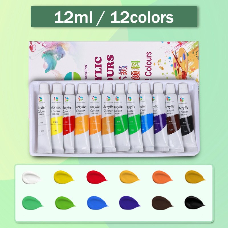 12ML Acrylic Paint Set Oil Watercolor Pigments DIY Wall Drawing ...