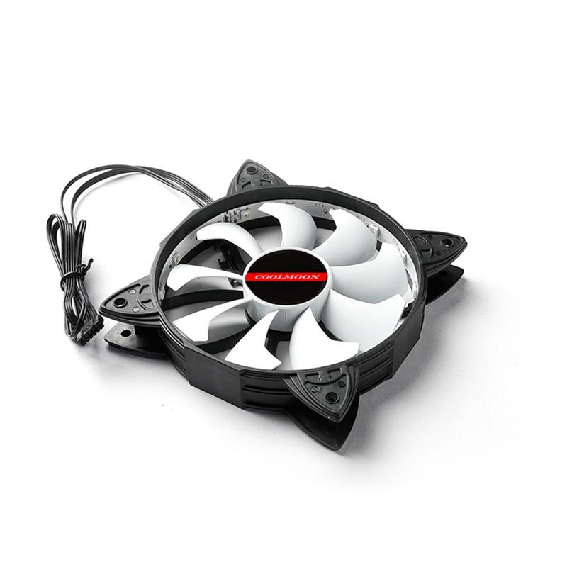COOLMOON Computer Case PC Cooling Fan RGB Adjust LED 120mm Quiet + IR ...