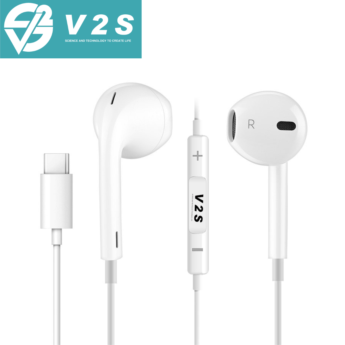 V2S VS-022 In-Ear Wired Stereo Earphones With Microphone And Volume ...