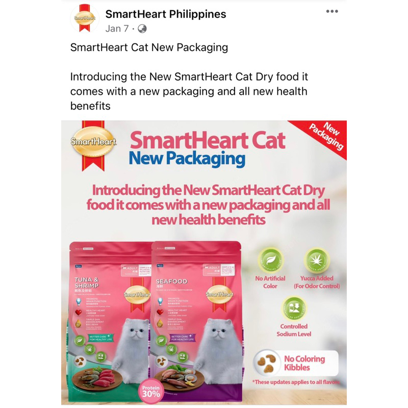 SmartHeart Cat Food Adult (1kg) | Lazada PH