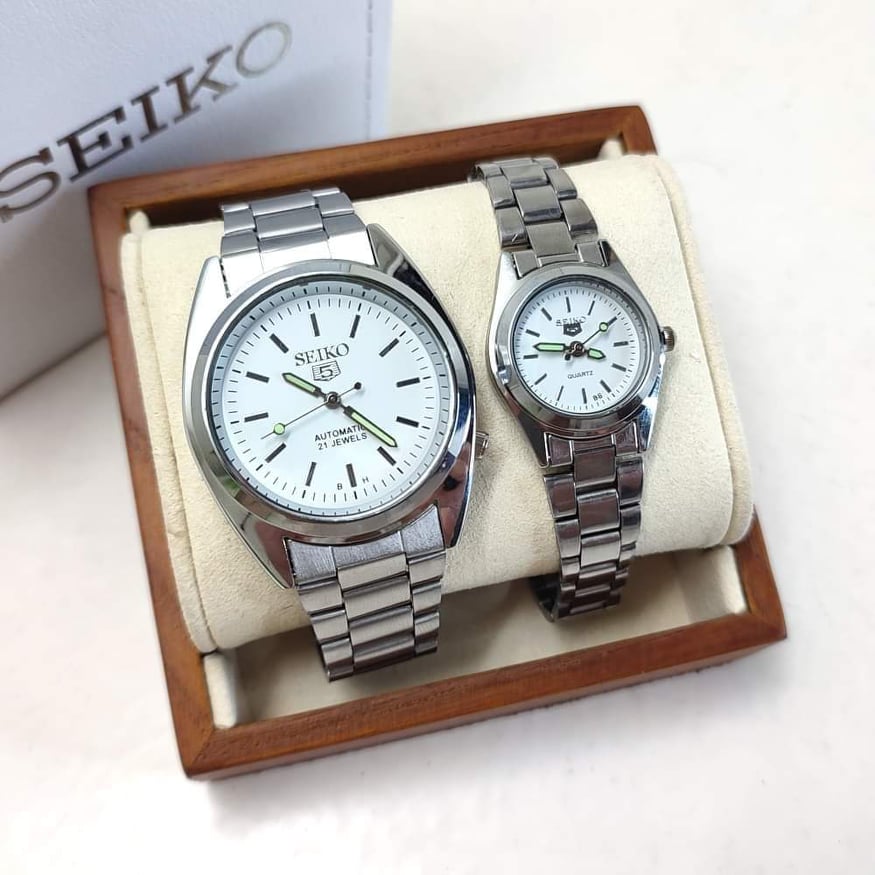 RELO SEIKO 5 21 JEWELS AUTOMATIC BUY 1 TAKE 1 COUPLE WATCH 2024 | Lazada PH
