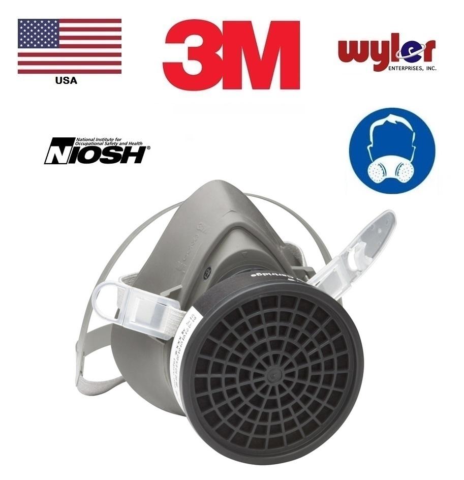 3M 3200 Half Facepiece Reusable Respirator Industrial Gas Chemical Anti ...