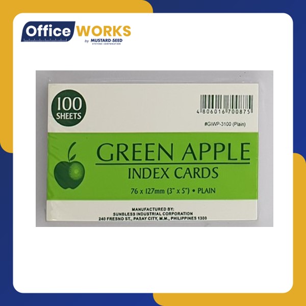 Green Apple Index Card Plain | Lazada PH