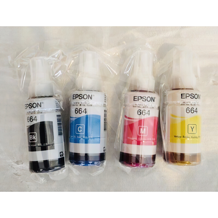 Epson Original 664 Ink Color and Black Bundle (Cyan, Magenta, Yellow ...