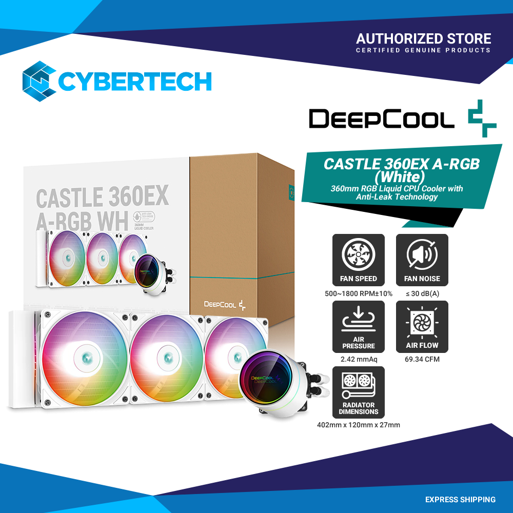Deepcool Castle 360EX A-RGB White with Anti-Leak Tech | Lazada PH