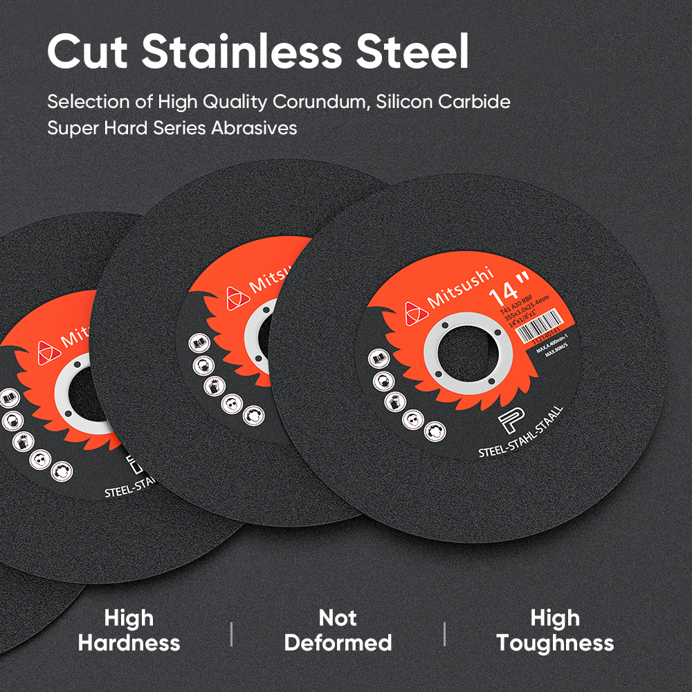 Mitsushi 5pcs 14‘’ Steel Abrasive Metal Cutting Disc, Cut Off Wheel for ...