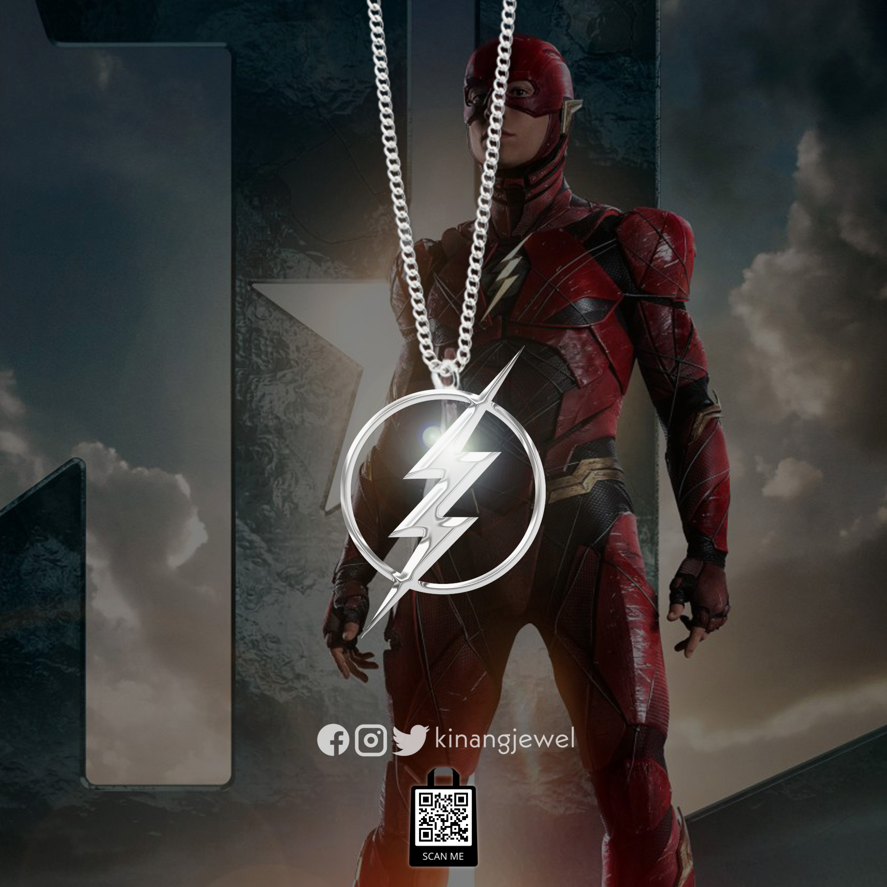 Kinang: "The Flash" Necklace (DC inspired, Zack Snyder's Justice League ...