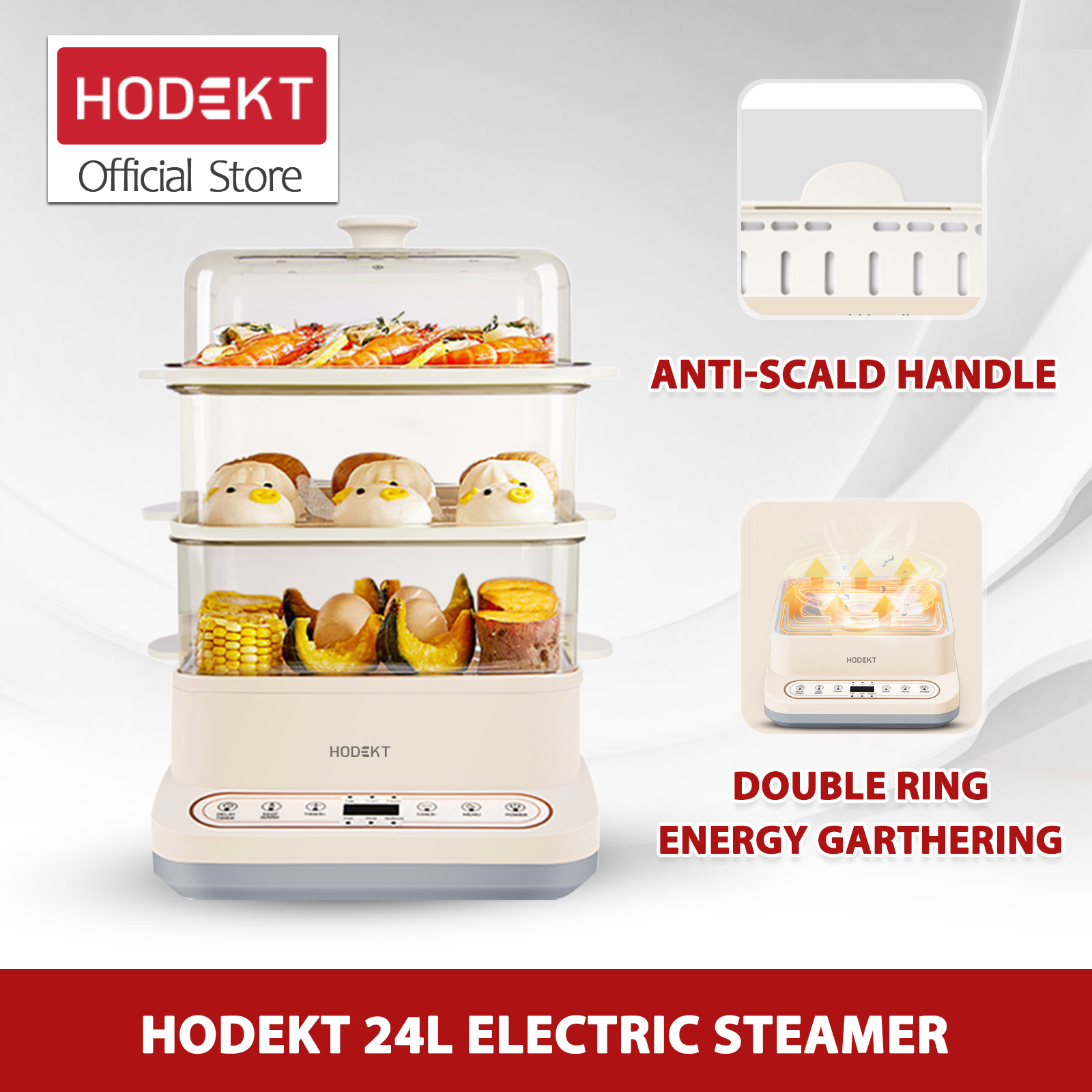 HODEKT Electric Food Steamer Siomai Steamer Multifunction Smart Timer ...