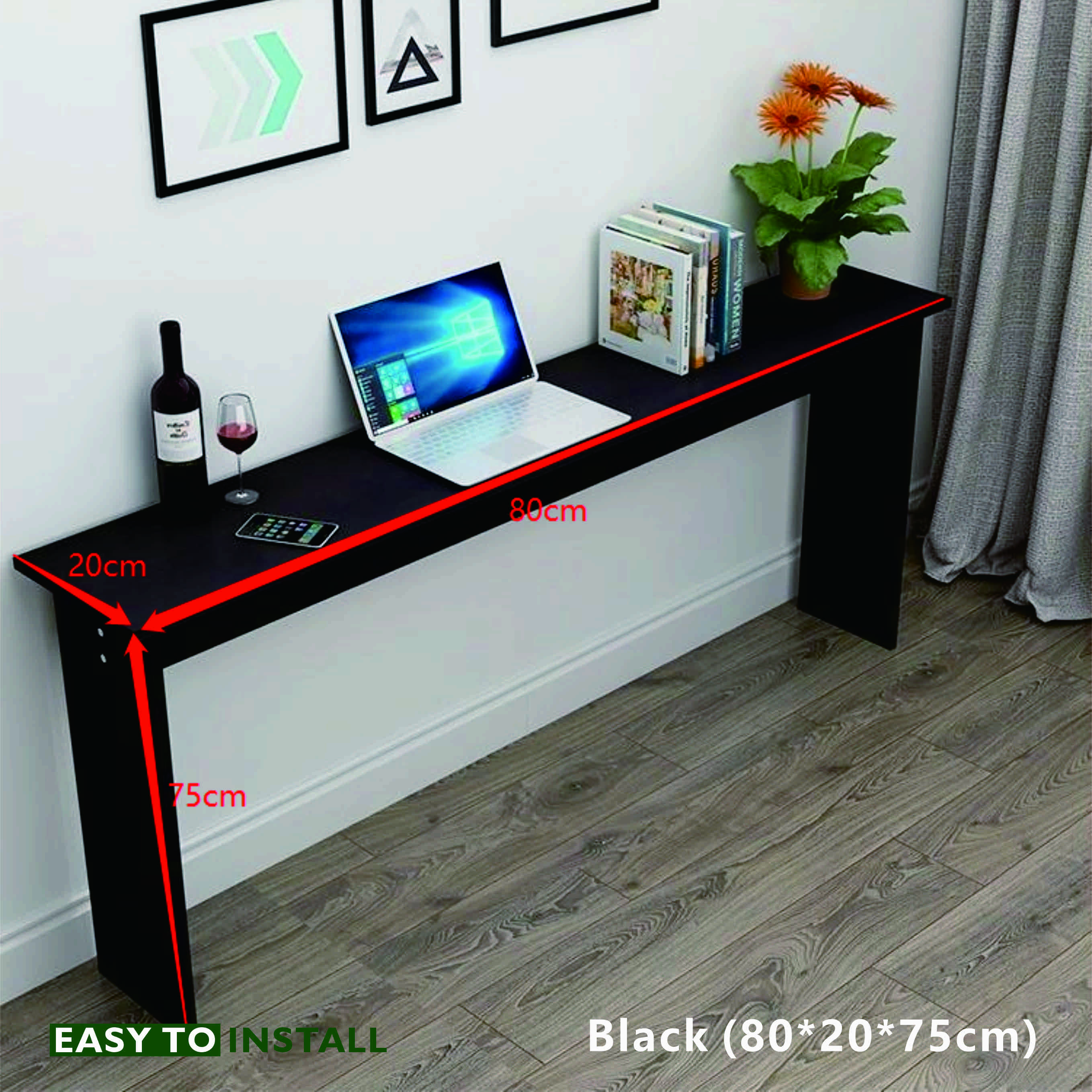 MANDA Simple small long table Wall-mounted ultra-narrow long table ...