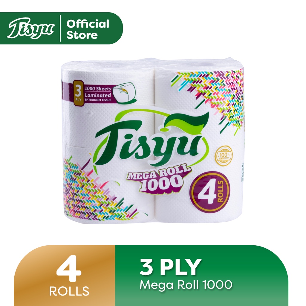 Tisyu Mega Roll 3 Ply Bathroom Tissue (4 Rolls) | Lazada PH