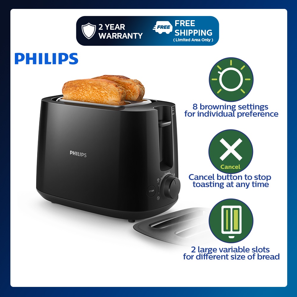 Philips HD2582 Daily Two Large Variable Slot Toaster With Integrated ...
