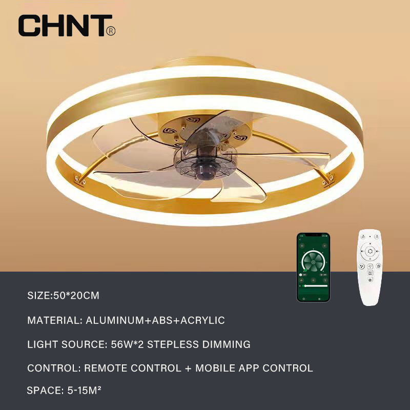 Sunshine Ceiling Fan 42'' Invisible Fan Light Chandelier For Dining ...