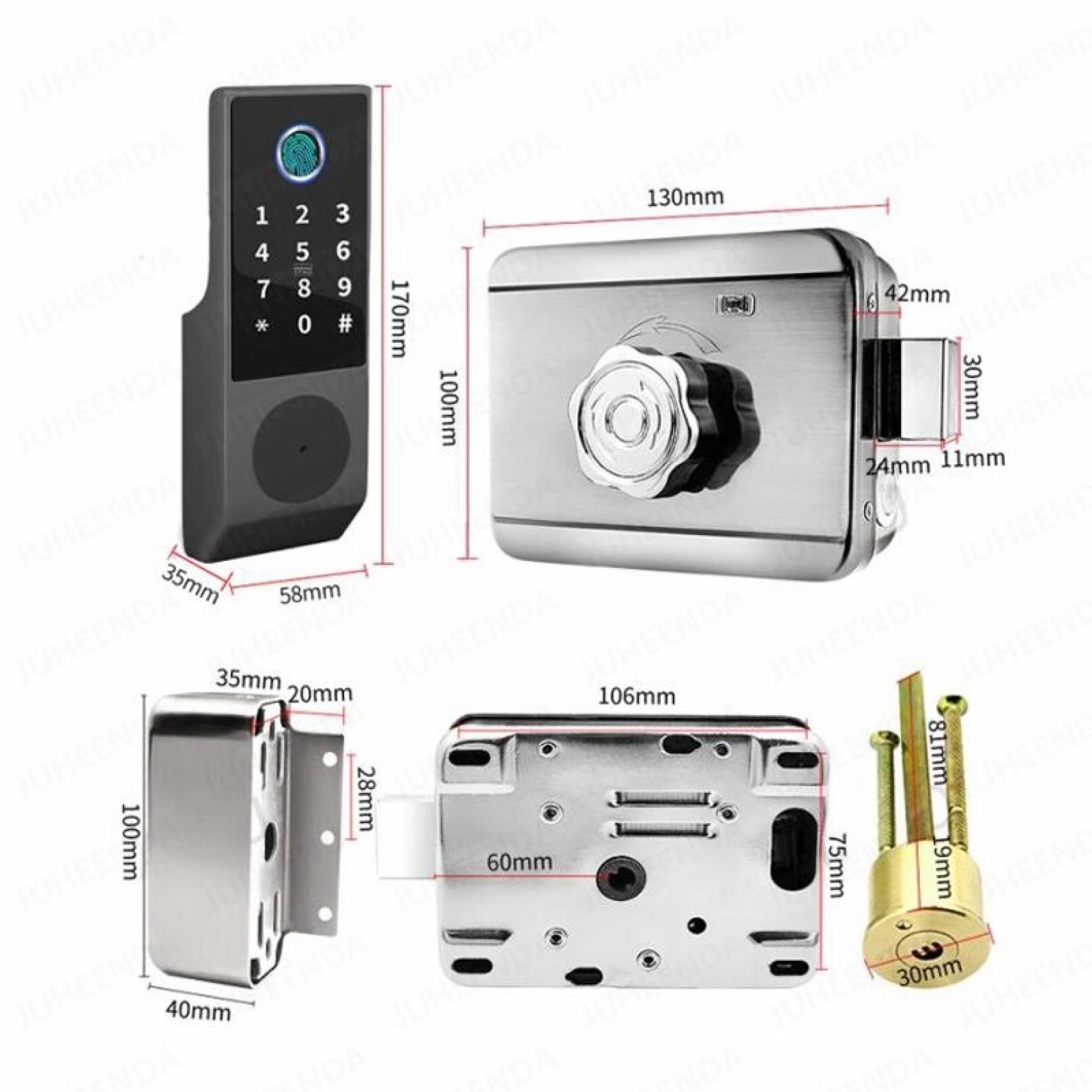 【Free Installation】Fingerprint Door Lock Waterproof Smart Gate lock ...