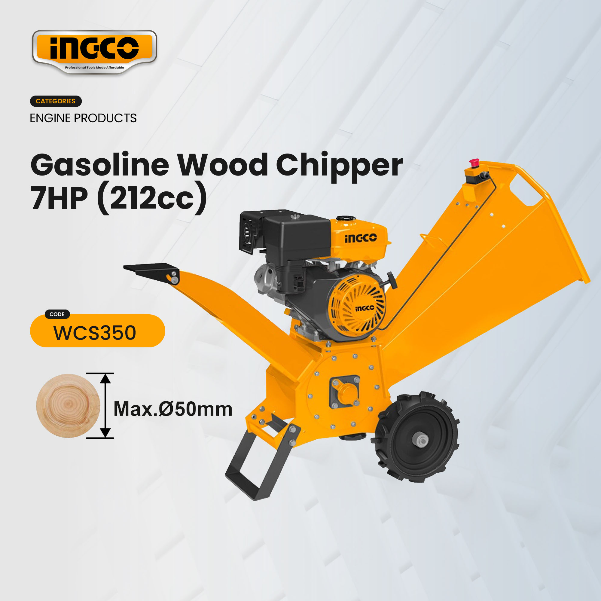 INGCO 7HP Gasoline Wood Chipper 212cc WCS350 IIT IPT DBS | Lazada PH