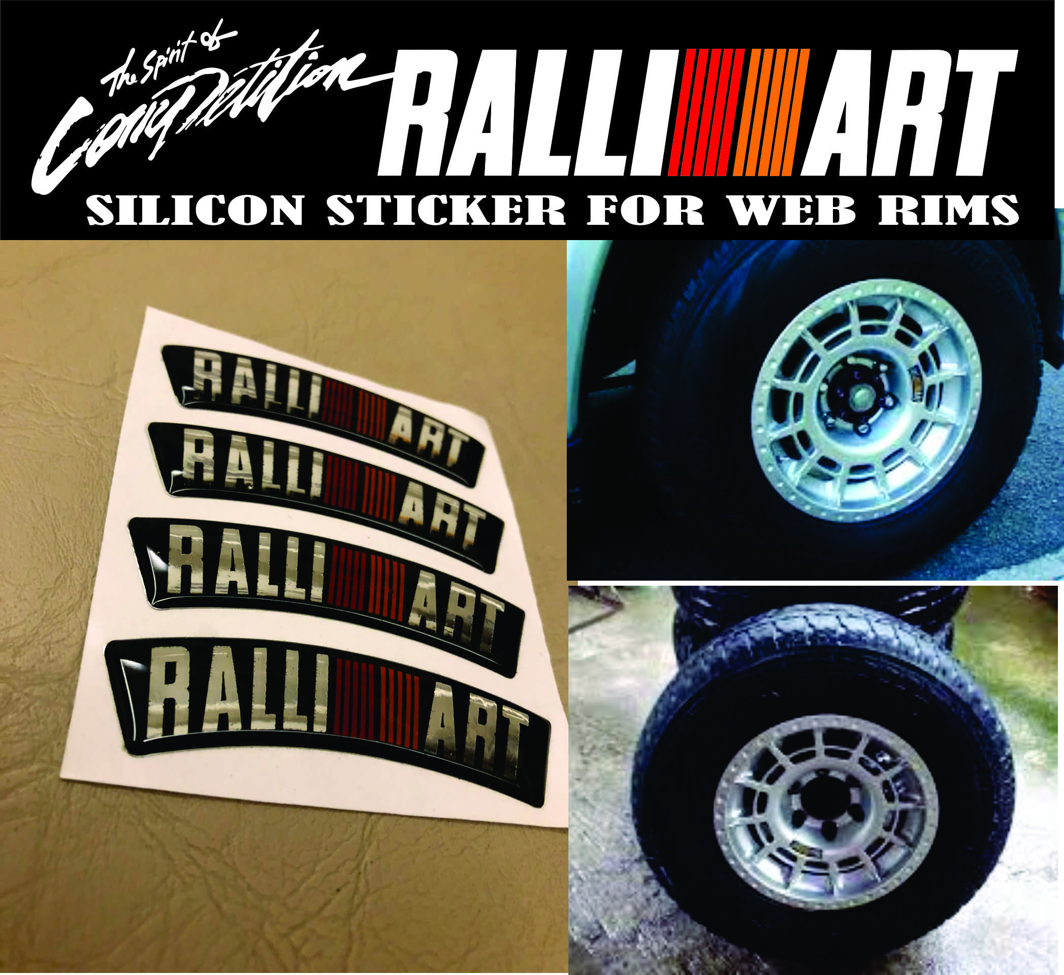 Ralliart Silicon Sticker for WEB Rims Ralliart Mags dome Sticker ...