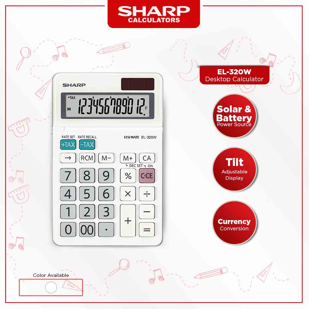 Sharp Calculators EL-320W 12-Digit Source Basic Mathematic and Business ...