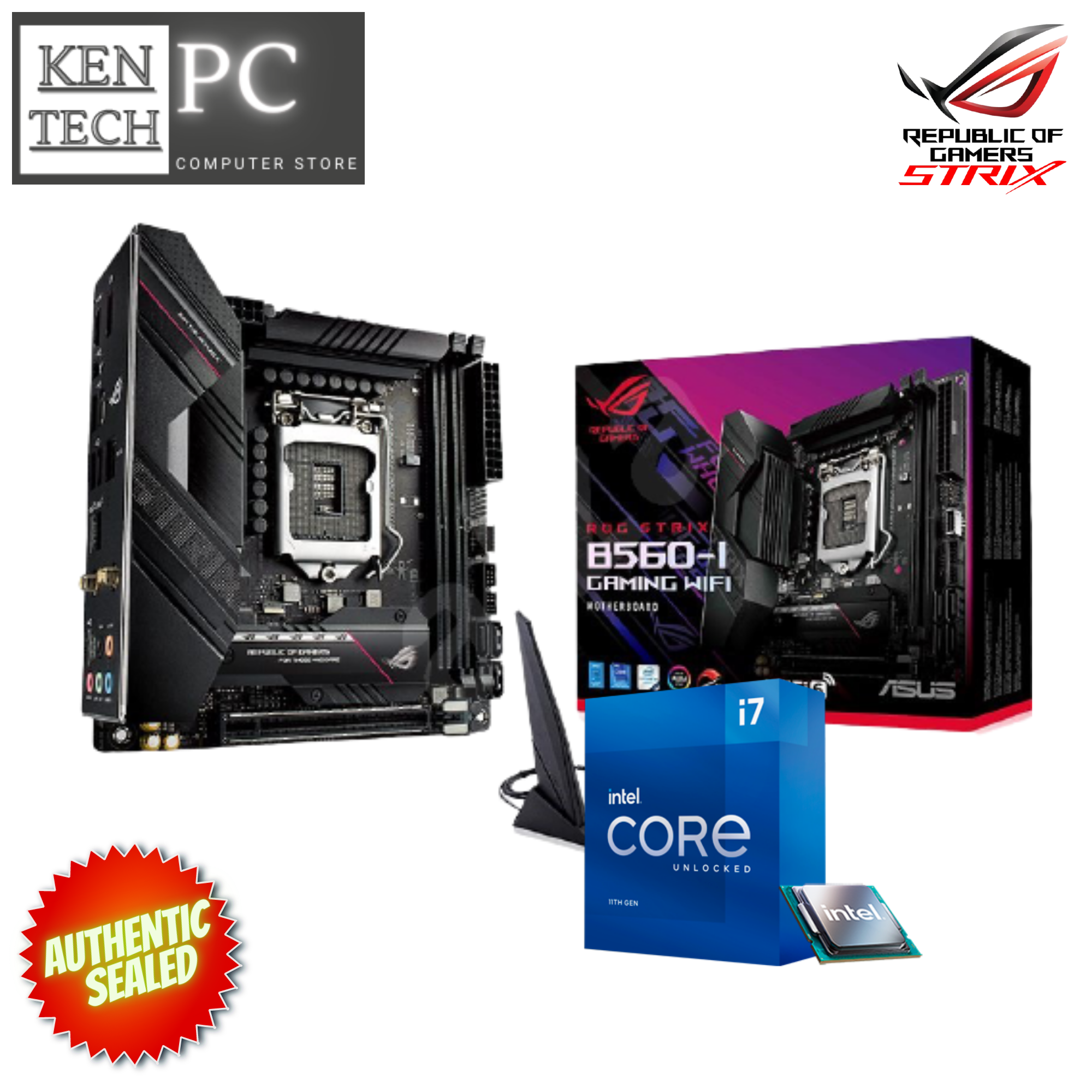 Asus ROG Strix B560-I Gaming Wifi ITX Bundle with Intel Core i7 11700 2 ...