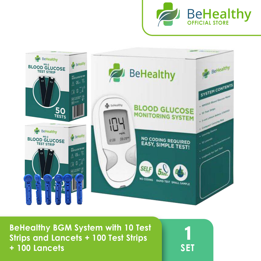 BeHealthy Blood Glucose Monitor Set Sugar Test Monitor - Glucometer ...