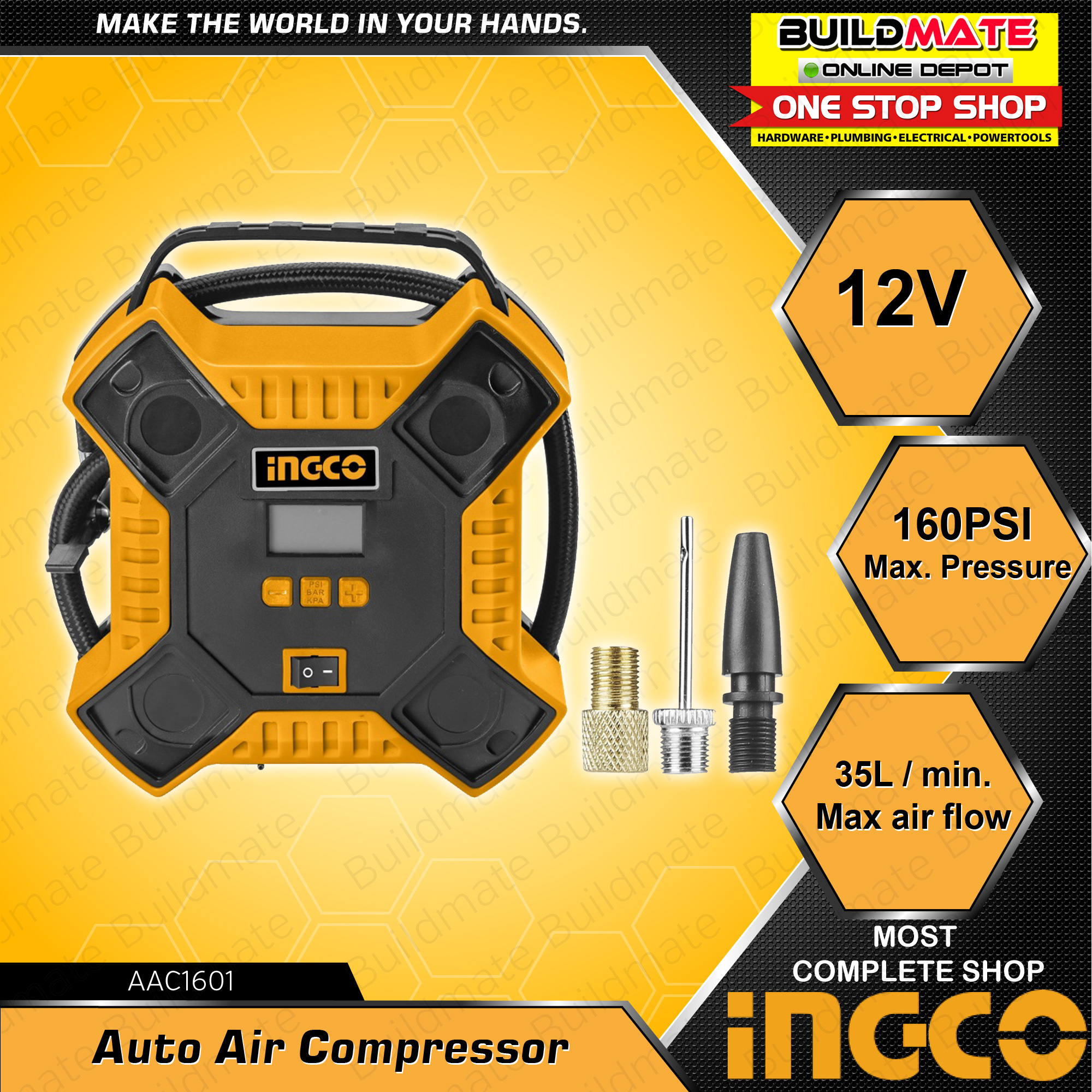 INGCO Cordless Auto Air Compressor 12V AAC160 | 100% ORIGINAL ...