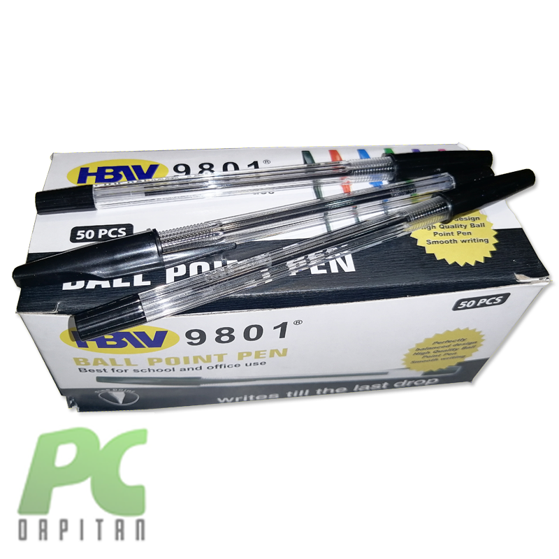 HBW 9801 BALL POINT PEN BLACK [50 PIECES/BOX] | Lazada PH