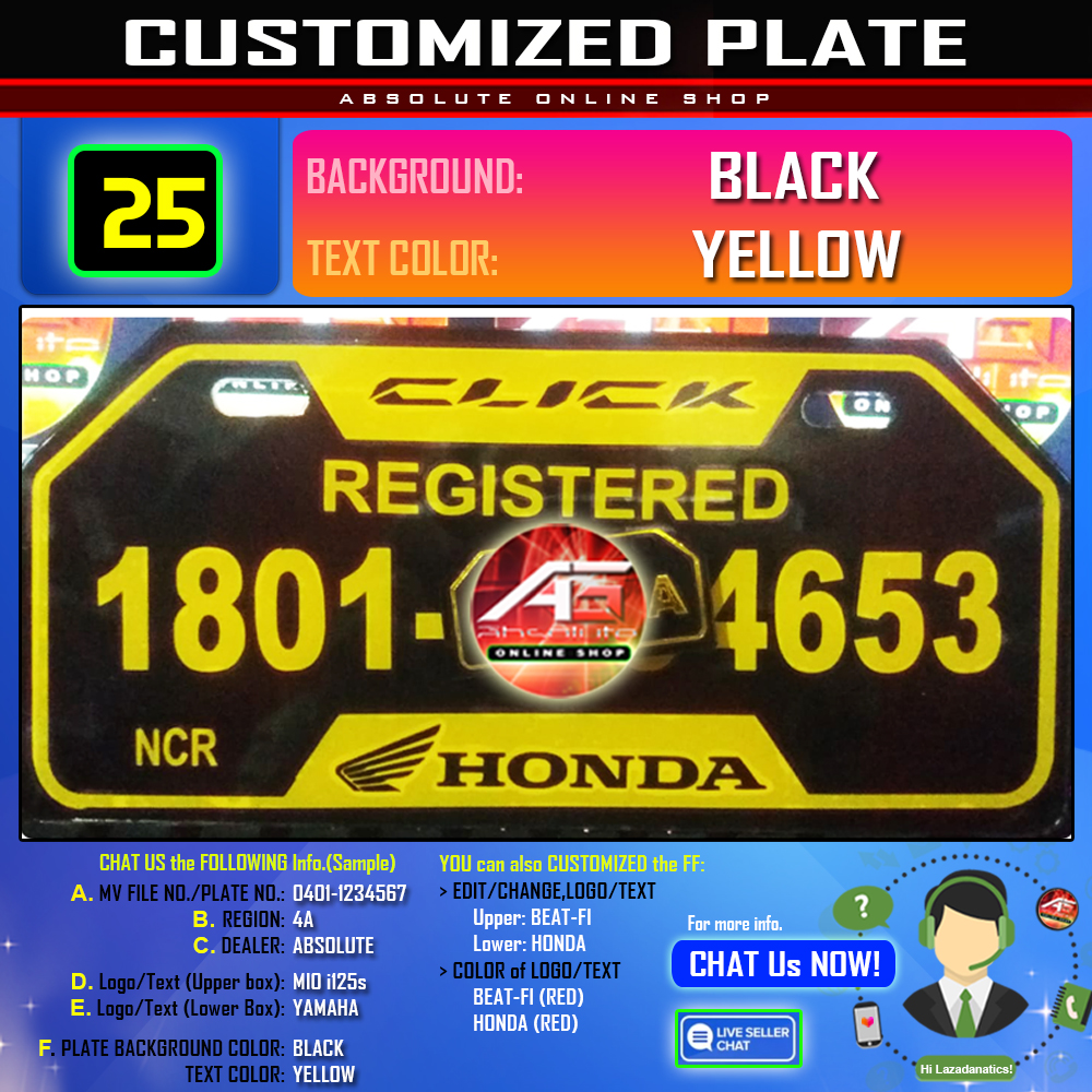 ACRYLIC MOTORCYCLE TEMPORARY PLATE (#2) - CUSTOMIZED | Lazada PH