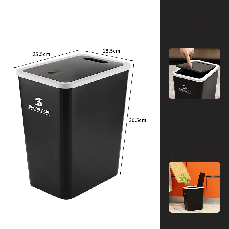 (Warranty)TIMSOT 16L Rectangular Trash Can Kitchen Bathroom Toilet ...