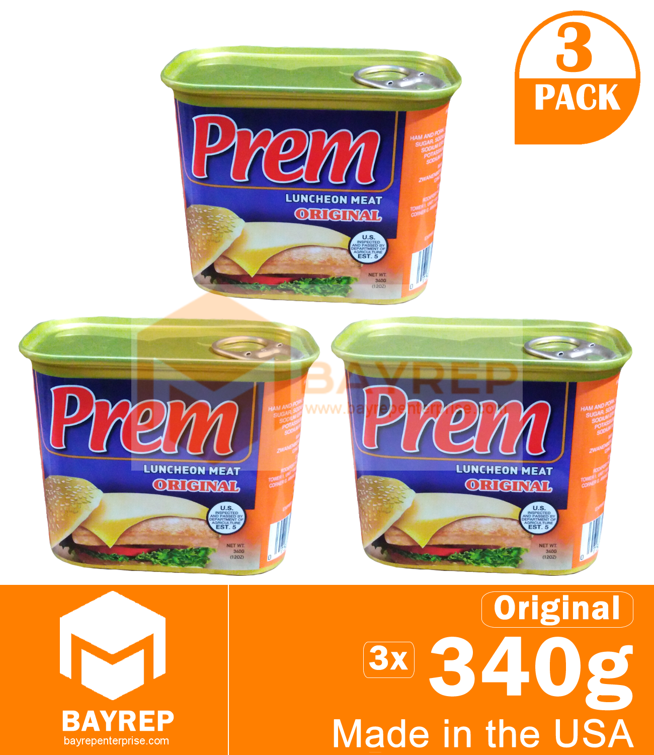 Prem Luncheon Meat Original, 3-Pack 340g Each | Lazada PH