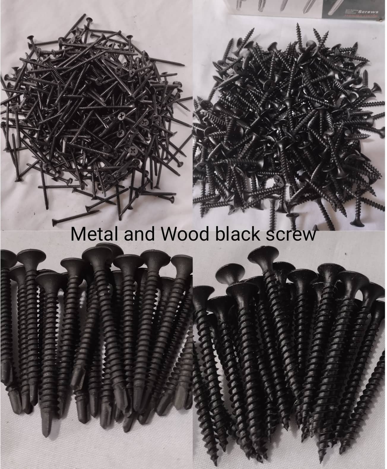 PER BOX Black screw for Wood and Metal #2(500pcs),#1-1/2(600pcs),#1 ...