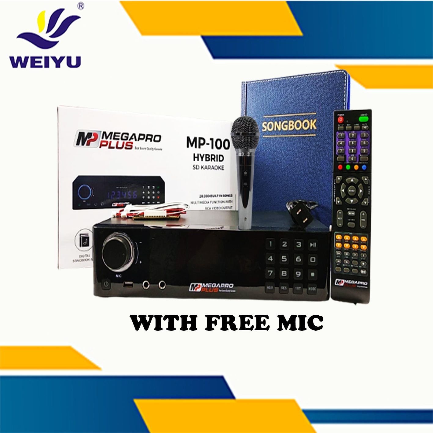 Megapro MP-100 Hybrid SD Karaoke Player with Free Wired Microphone ...
