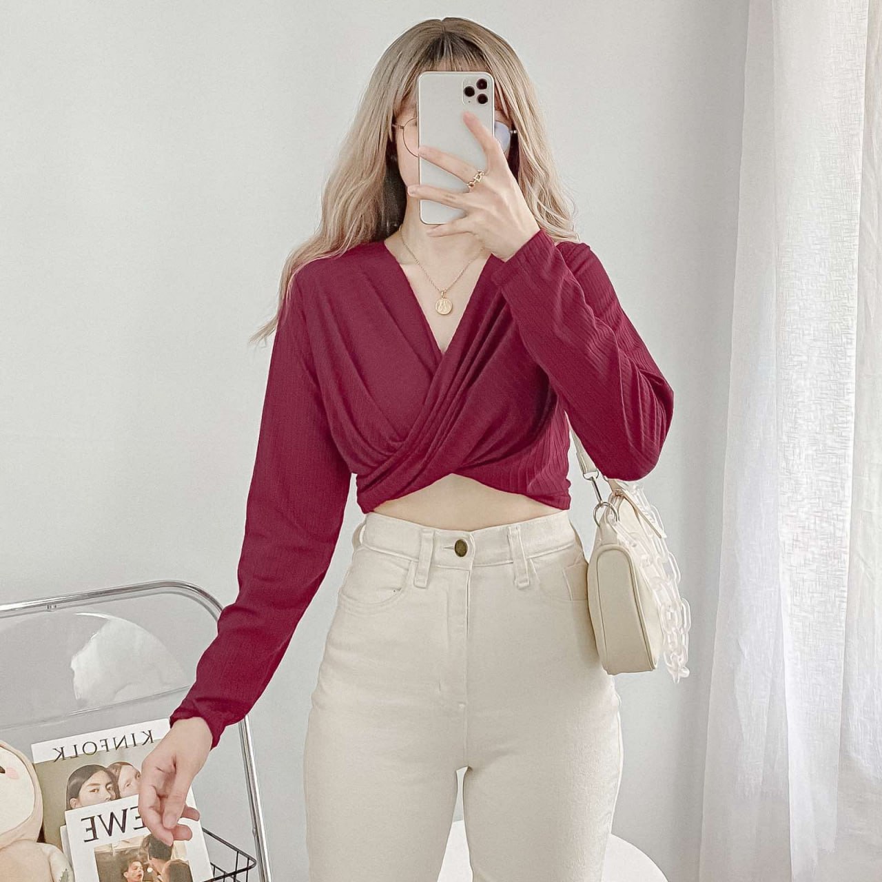 Leseka Shannon Twisted Sweater Jacket Longsleeve Top Knitted Waffled ...