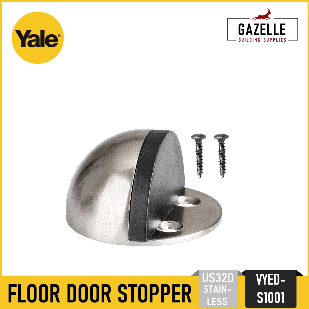Yale Essential Door Stopper Dome Door Stop VYED-S1001-US32D | Lazada PH