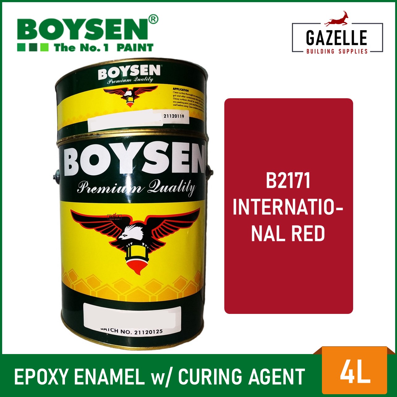 Boysen Epoxy Enamel International Red B2171 - 4L w/ Curing Agent ...