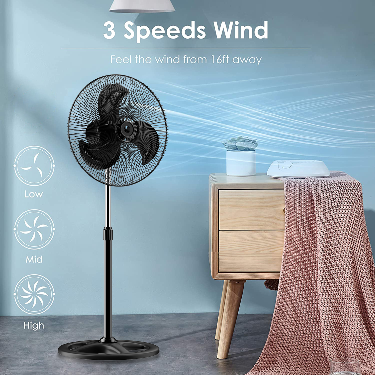 KEYCOOL Electric fan stand fan industrial 18" inches industrial ...