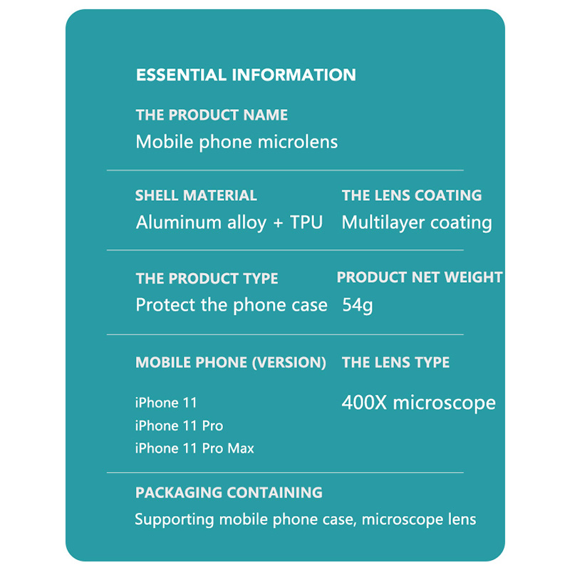 Mobile Phone Microscope HD Camera Fill Light Small Mini Miniature 400X ...