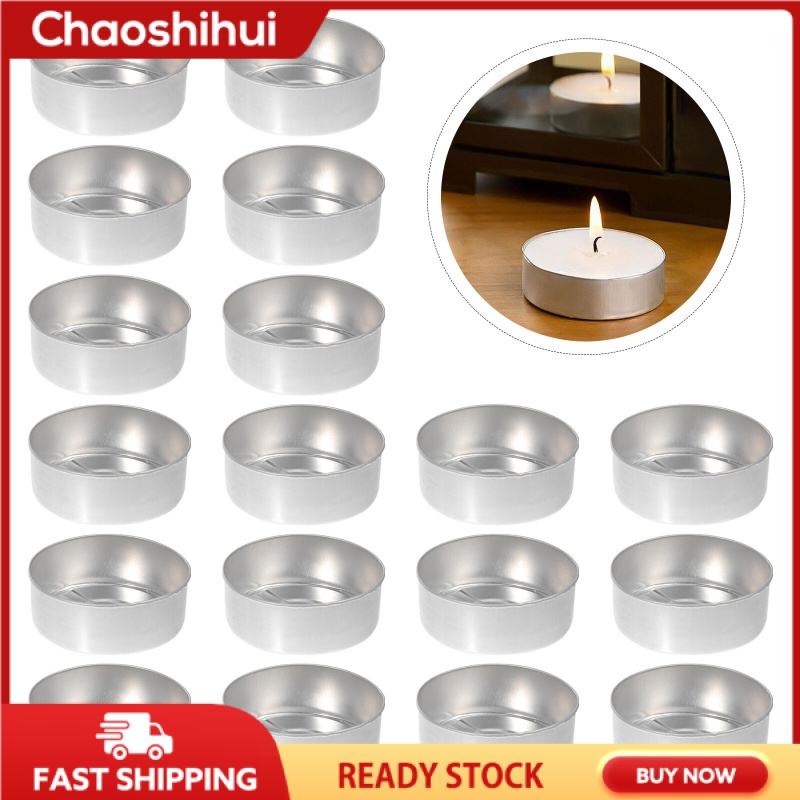 Chaoshihui 50PCS Candle Cup Case Aluminum Tea Light Tin Metal Tea Light ...