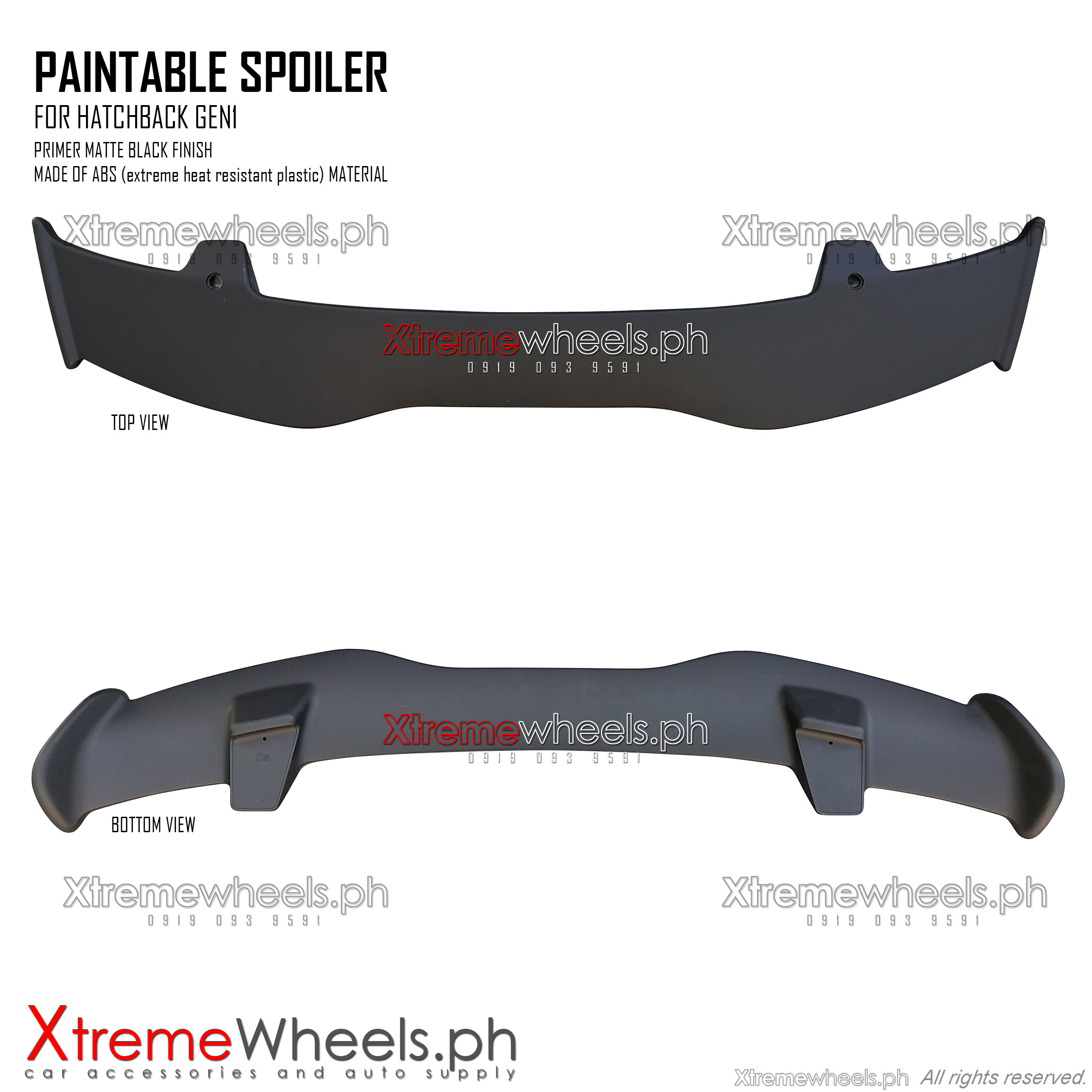 Universal Hatchback Spoiler Thailand Made with Primer Black OEM Spoiler ...