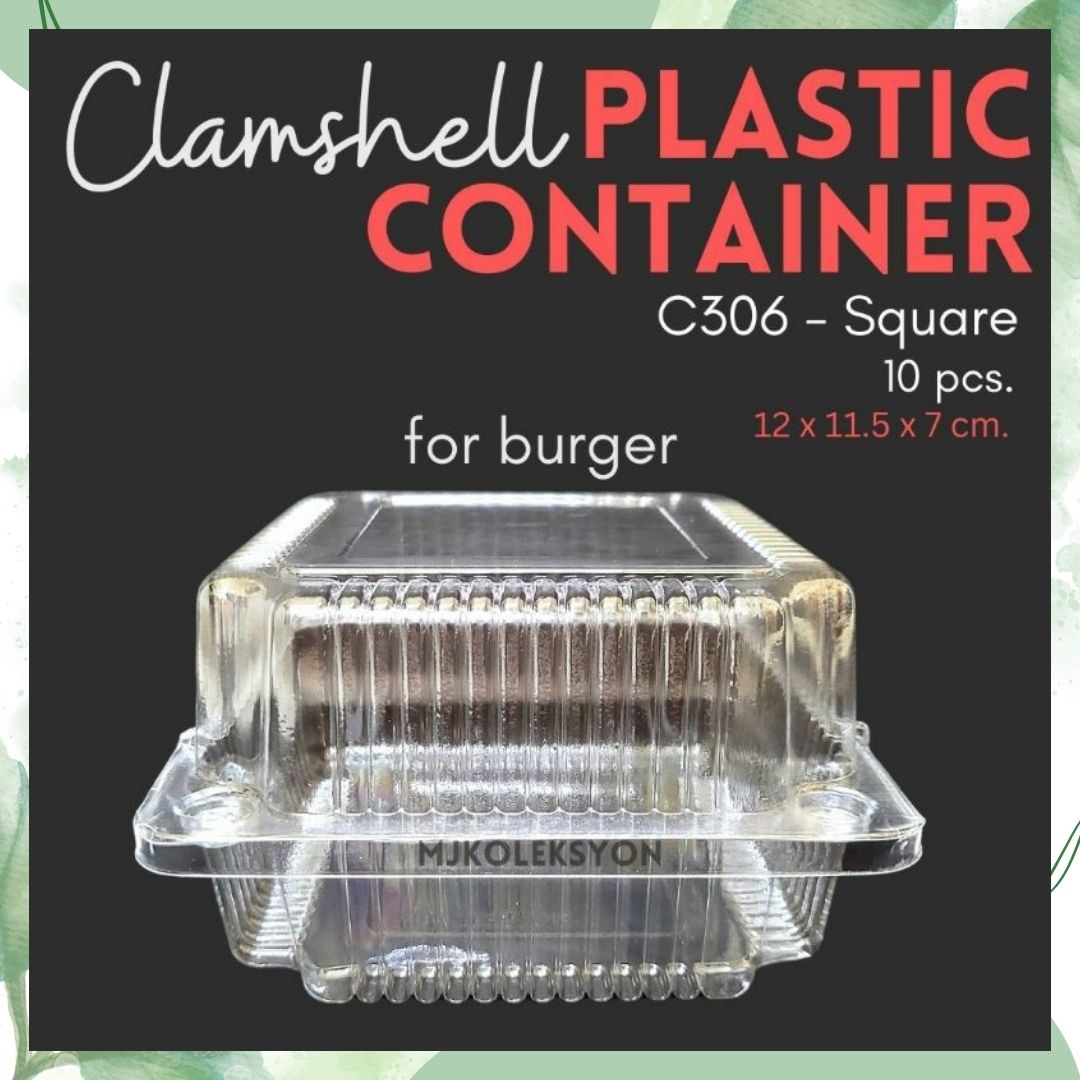 10pcs Clear Clamshell Burger Container Plastic c306 | Lazada PH