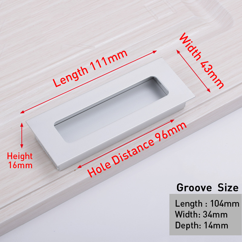 Aluminum Alloy Embed Handles Recessed Flush Handle Hidden Cabinet ...