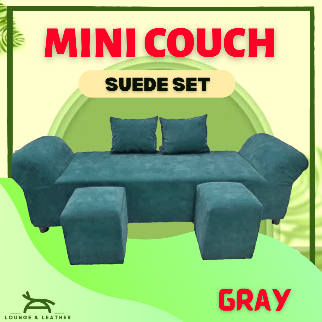 MINI LILY COUCH SUEDE TYPE WITH 2 STOOL & 2 PILLOWS | Lazada PH