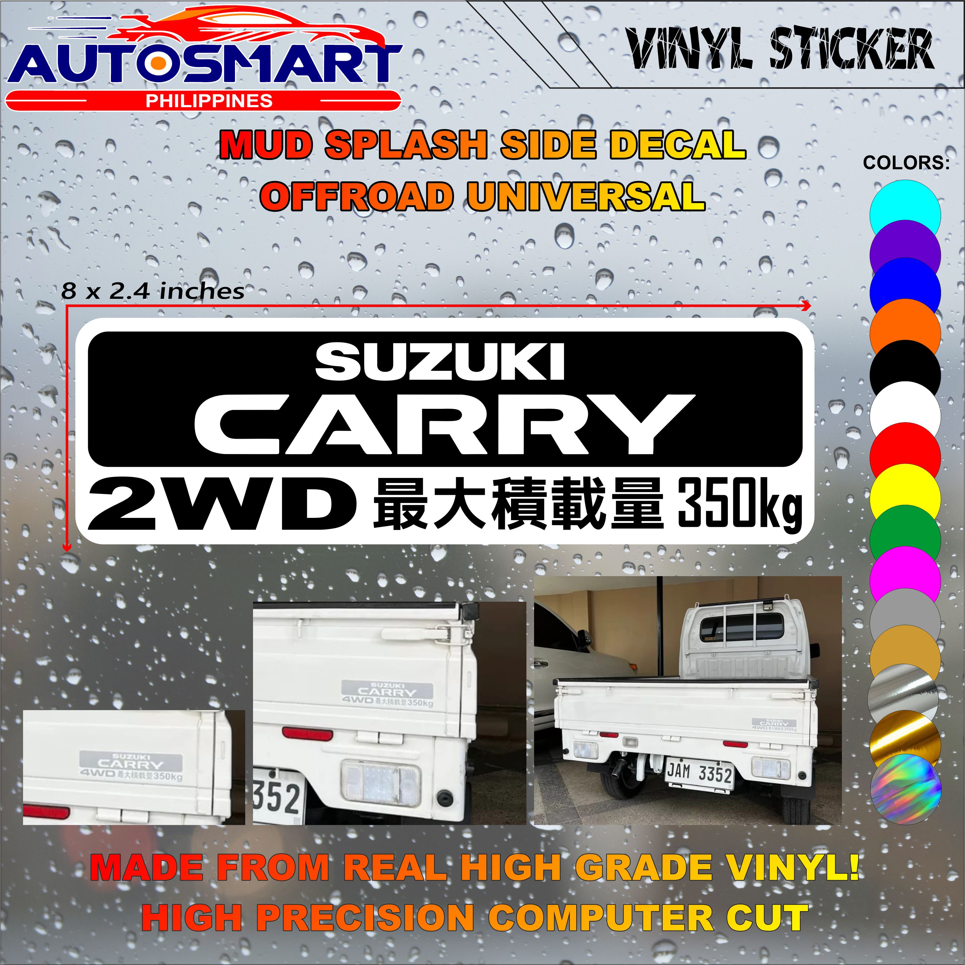 Suzuki Multicab Carry Maximum Load Sticker 350kg 2WD japanese kanji ...