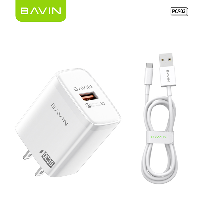 BAVIN PC903 18W Fast Charger QC 3.0 Portable Adaptor Single USB Port w ...