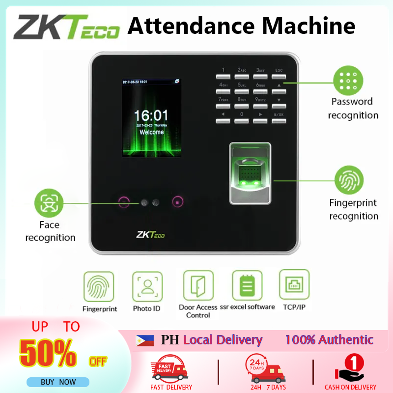 ZKTECO ZK3969 English Fingerprint Attendance Machine Face Time Attendance Machine Biometrics ...
